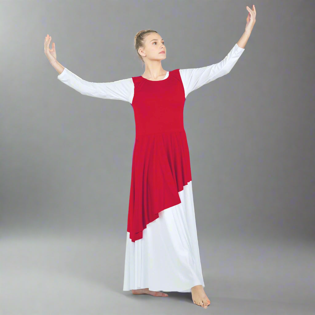 Danzcue Asymmetrical Praise Dance Tunic with Side Slits – Danzia